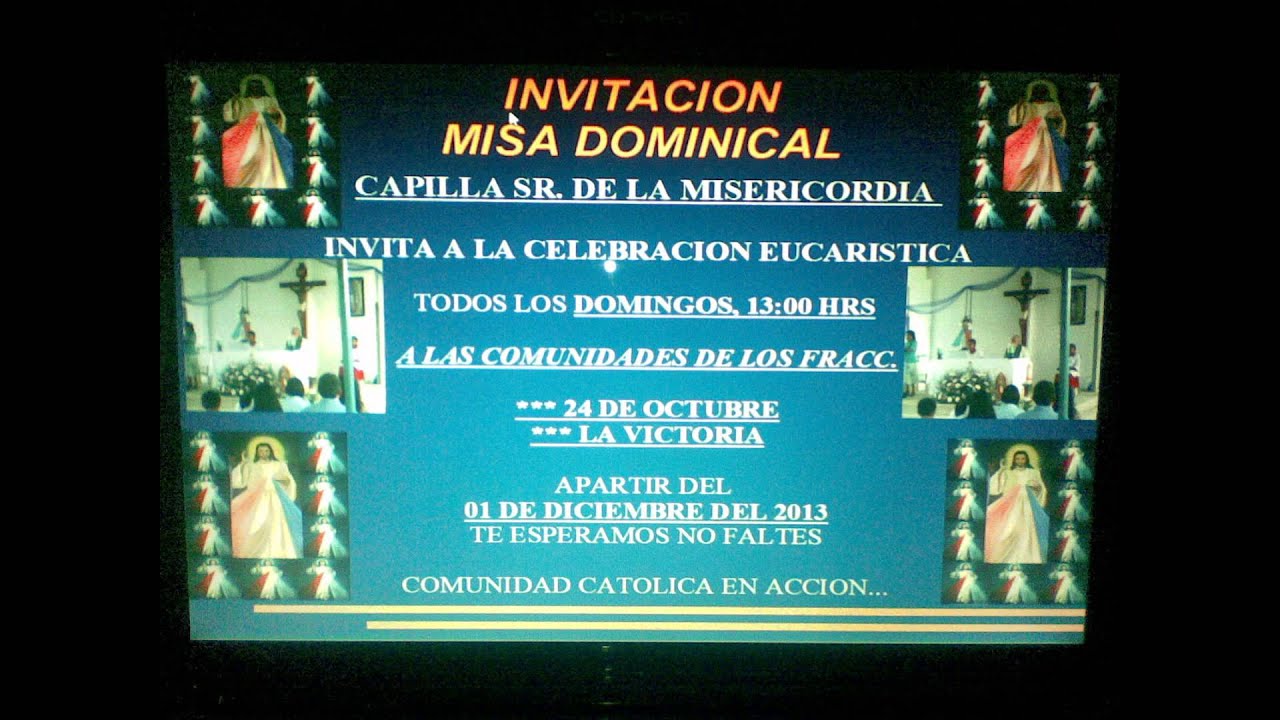 INVITACION A MISA DOMINICAL - YouTube