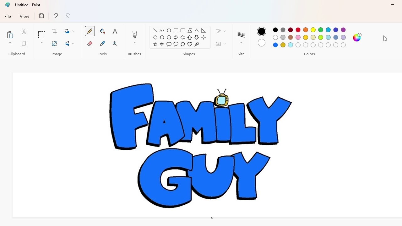 How to draw the Family Guy logo using MS Paint | How to draw on your ...