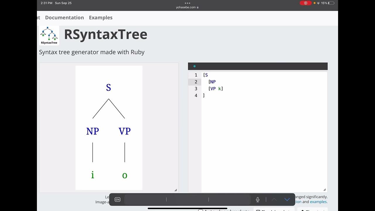 Making a Syntax Tree using RSyntaxTree - YouTube