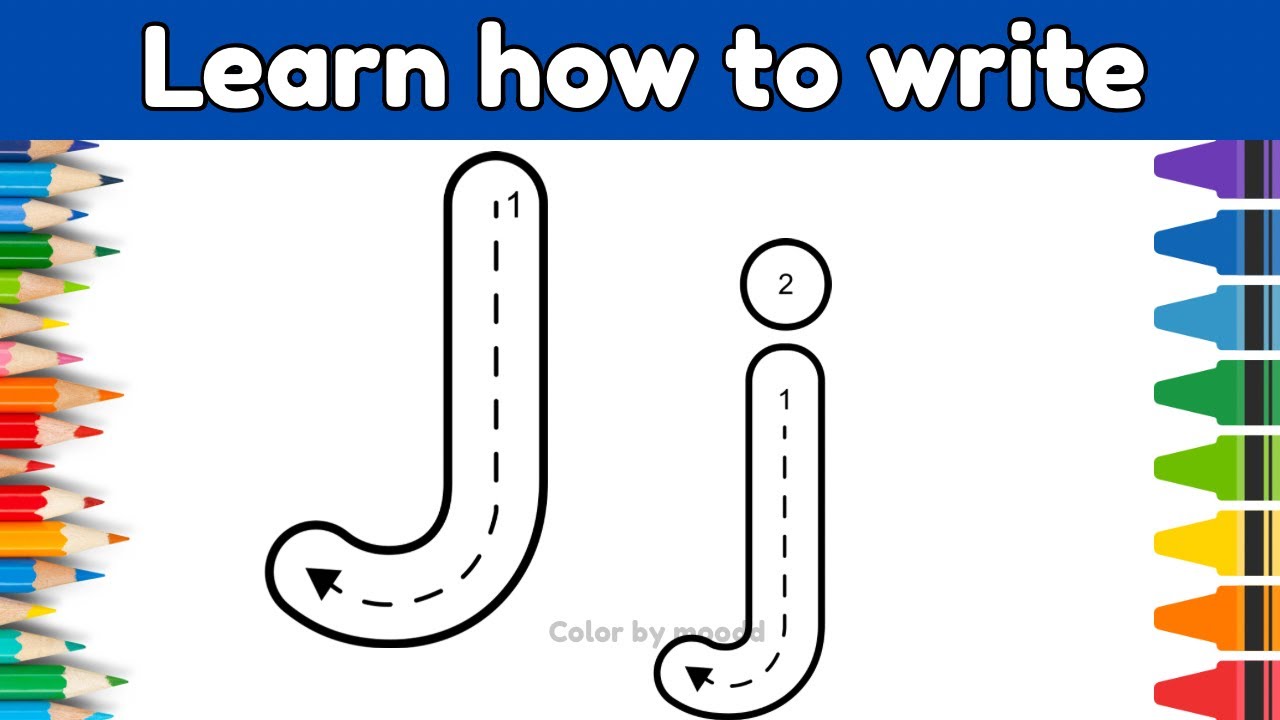 How to write alphabet letters big and small | Write letter Jj | J for ...