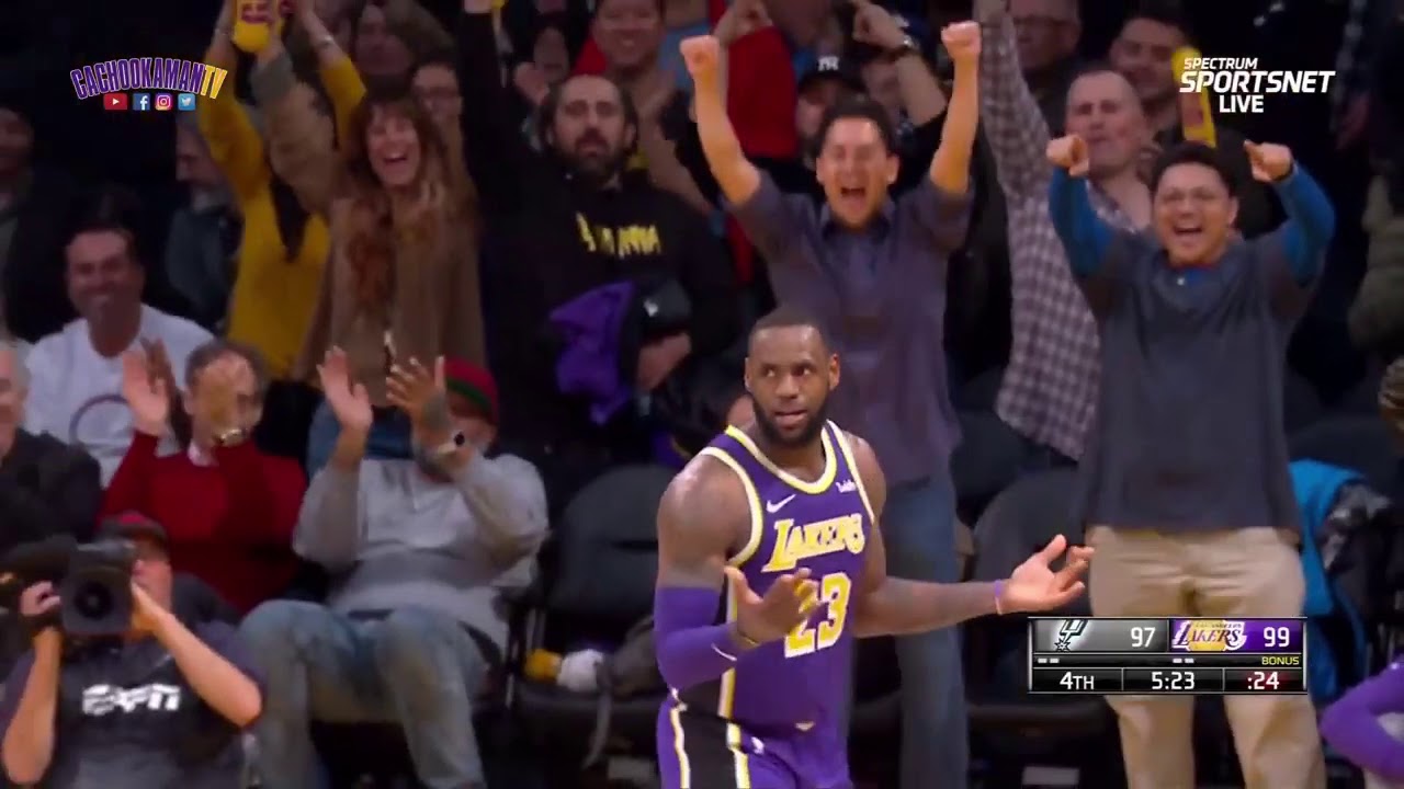 LeBron James Deep Three Pointer Spurs vs Lakers December 5, 2018 - YouTube