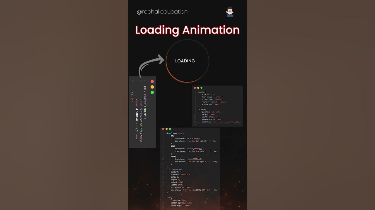 Loading Animation Using CSS only | #shorts | Rochak Education - YouTube