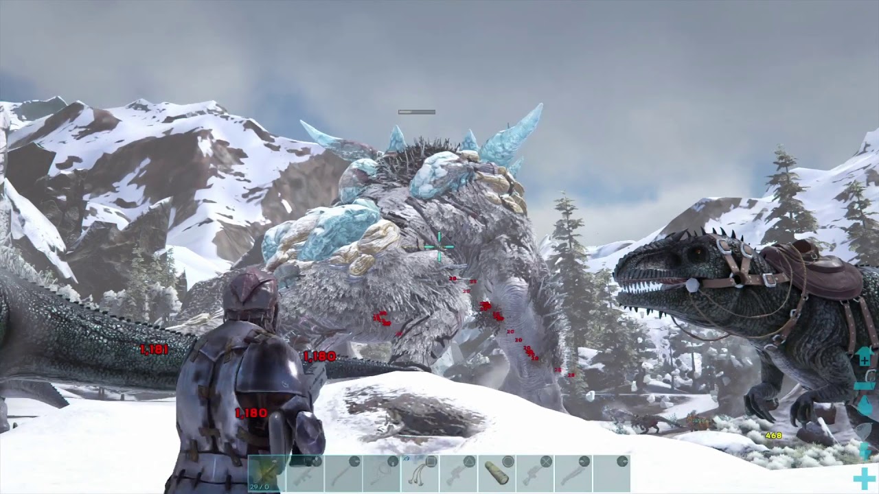 ark ice titan fight* - YouTube
