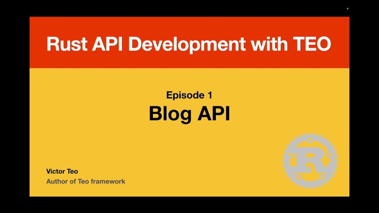 Blog API - Rust HTTP API development with Teo - YouTube