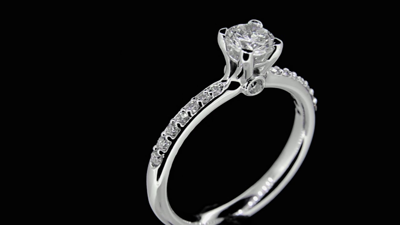 'Becky' Custom Made Solitaire 18ct White Gold with Accent set shoulders ...