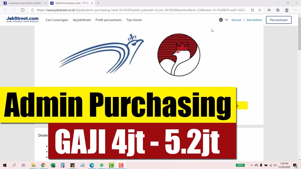 Lowongan kerja Admin Purchasing Lokal PT Hesindo Sumber Kimia | Jobdesc ...