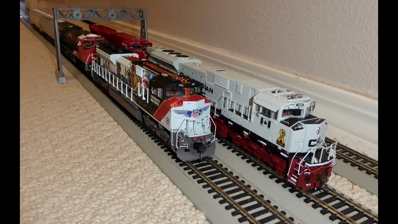 HO scale Union Pacific #1111, CP Rail Navy unit plus bonus footage ...
