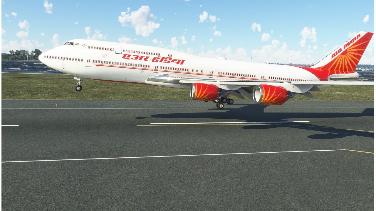 Emergency landing of an Air India Boeing 747 aircraft MFS2020 - YouTube