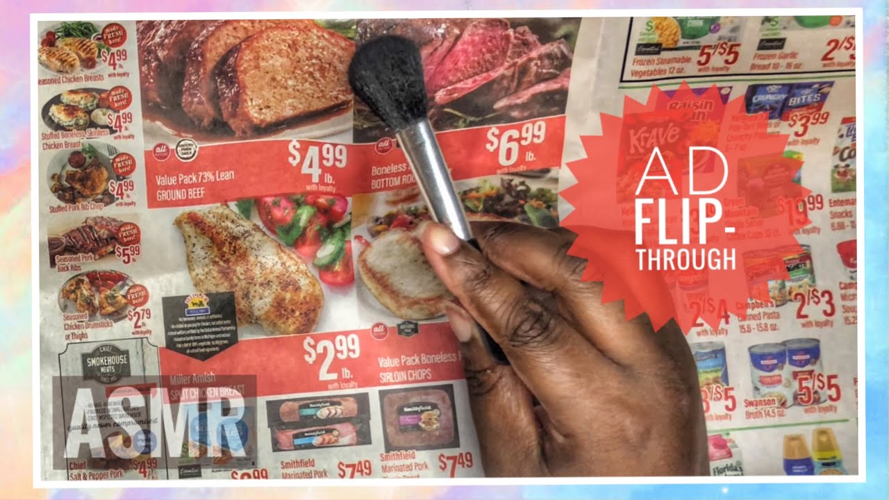 ASMR AD Flip-Through WHISPERING CHEWING GUM MIC BRUSHING - YouTube