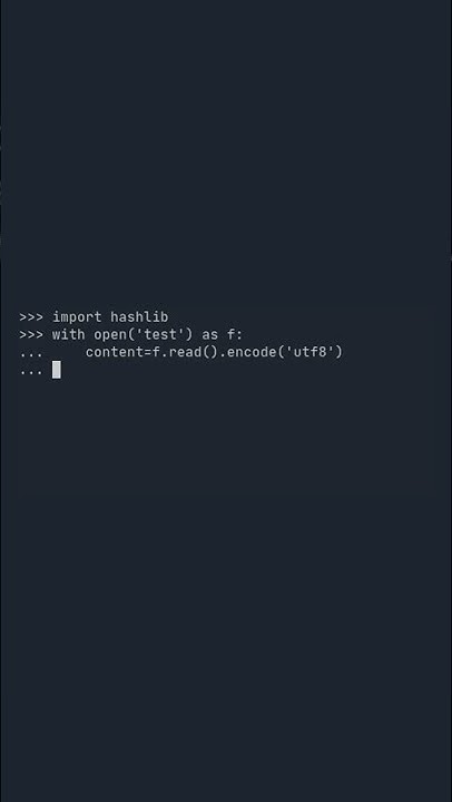 Hashing A File 1 Minute Python Tutorial Shorts Youtube 