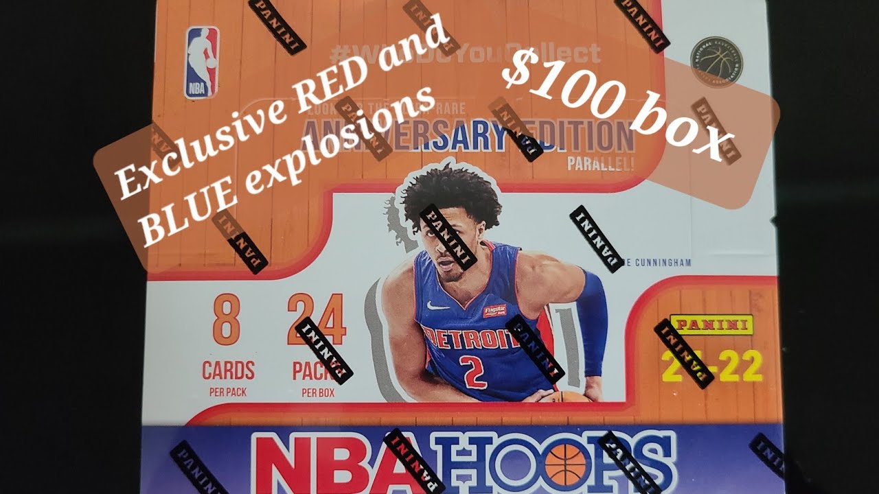2021-22 NBA Hoops Retail Box. Red and Blue explosion parallels. So many ...