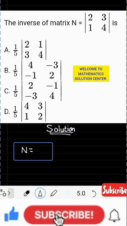 INVERSE OF 2X2 MATRIX @mathematicssolutioncenter9778 - YouTube