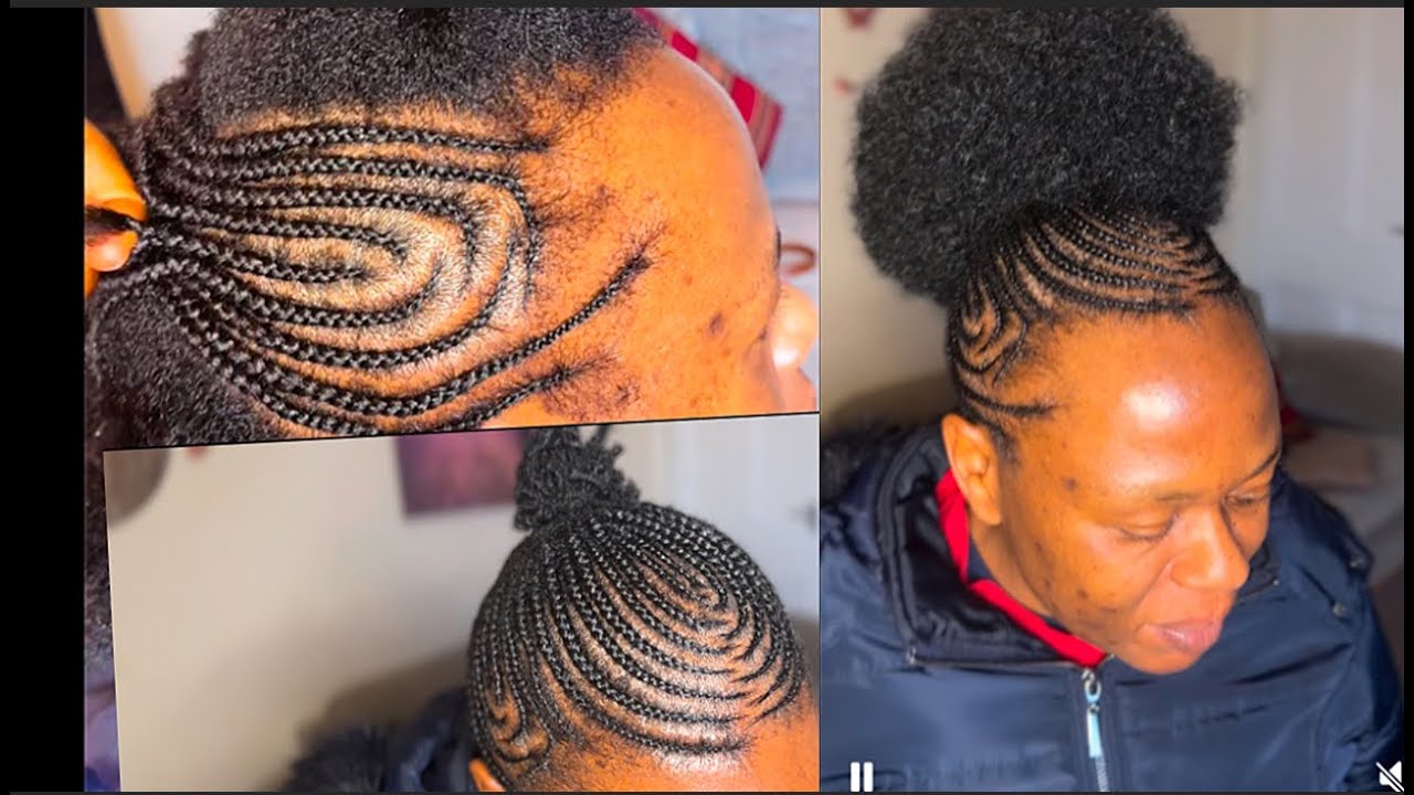 Short 4C Hair? Try These Neat Cornrow Updos with Pom Pom! - YouTube