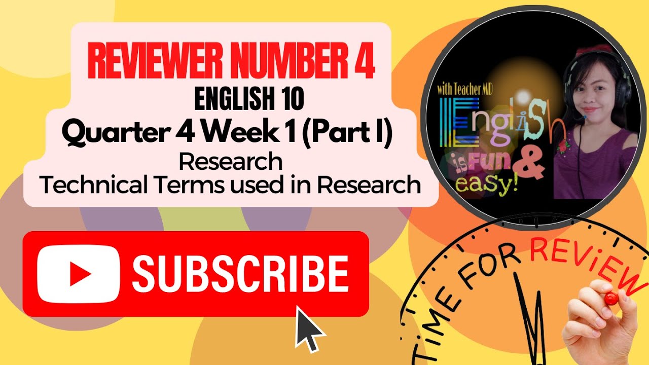 Reviewer No.4 (ENG 10-Q4: Week 1/Part I) #ReviewWithTeacherMD #research ...