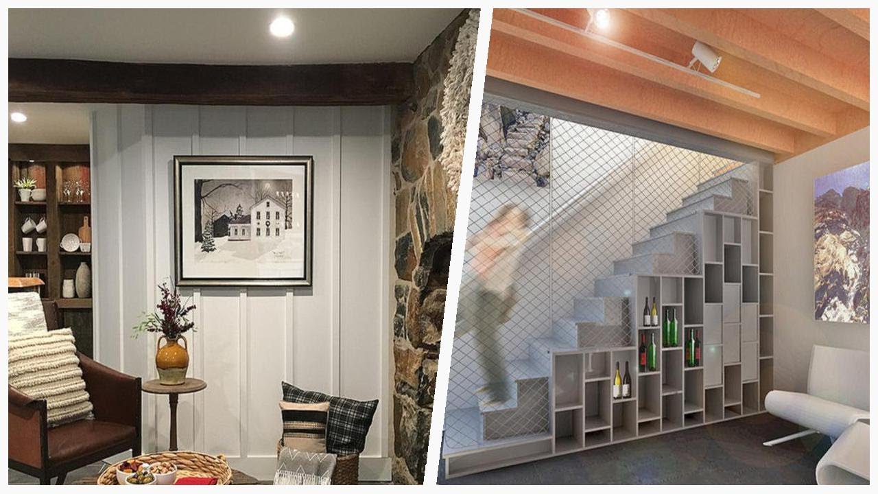 75 Porcelain Tile Basement With White Walls Design Ideas You'll Love ...