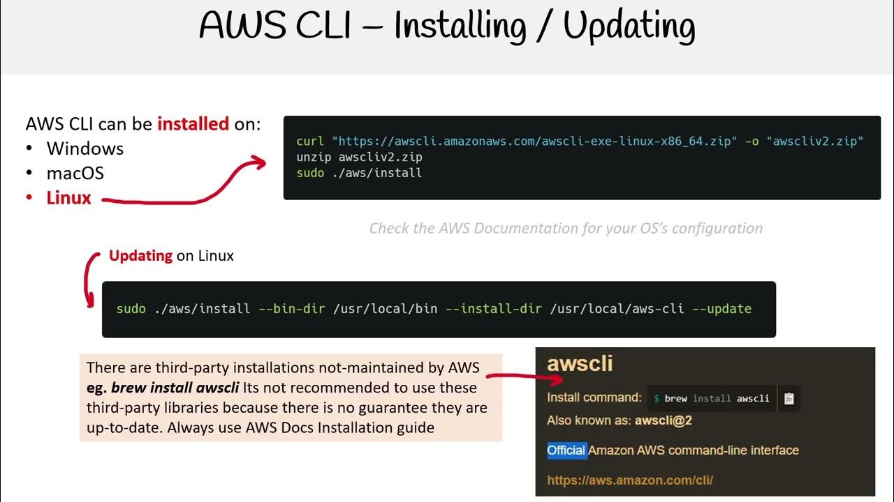 SAA C03 — AWS CLI Installing and Updating - YouTube