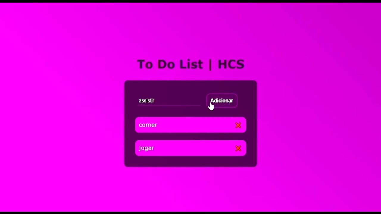 TO DO LIST feito com HTML, CSS e JavaScript - YouTube
