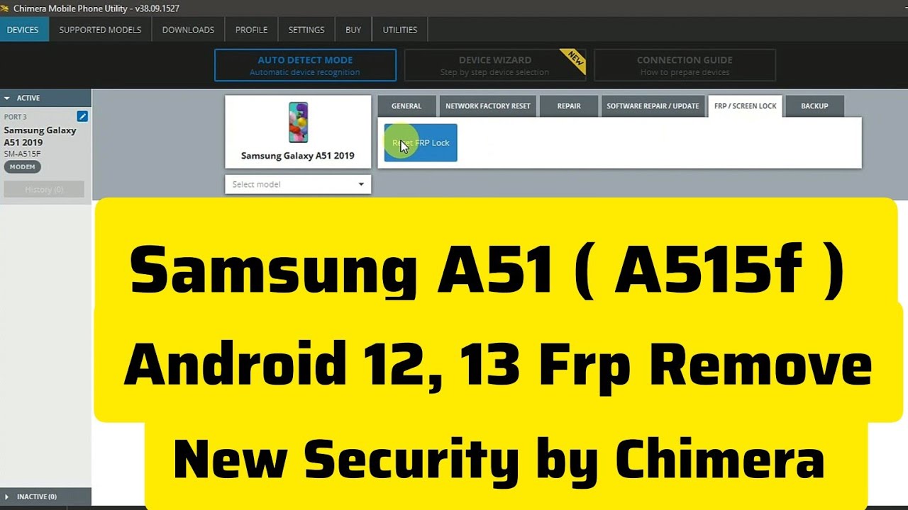 Samsung A51 ( A515f ) Android 13,12 Frp Remove New Security By Chimera ...