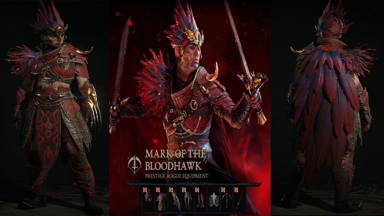 Mark of The Bloodhawk Rogue Set! | Diablo 4 Cosmetic Showcase! - YouTube