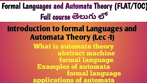 FLAT | TOC | unit 1 | JNTUK | jntuh | MCA| Finite automata | formal ...