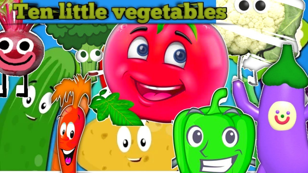 Ten little vegetables jumping on the Bed Nursery rhymes for kids ...