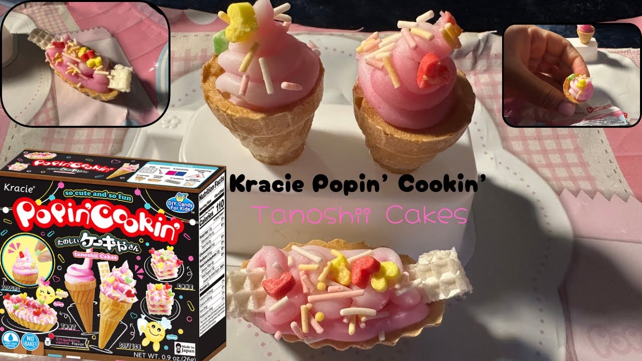Kracie Popin' Cookin' Tanoshii Cakes DIY Ice Cream Candy Kit - YouTube