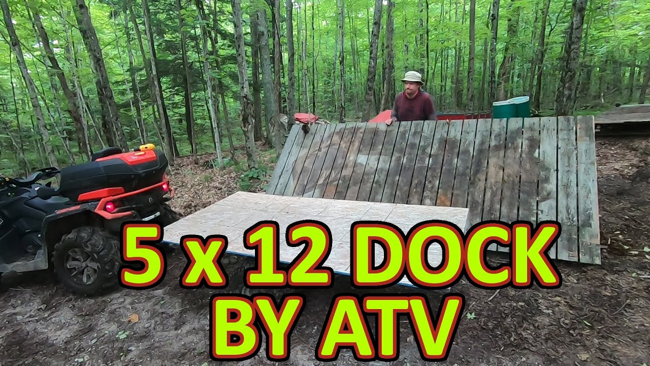 SOLO Hauling a 5 x 12 dock by ATV/Quad to my Off Grid Cabin - YouTube
