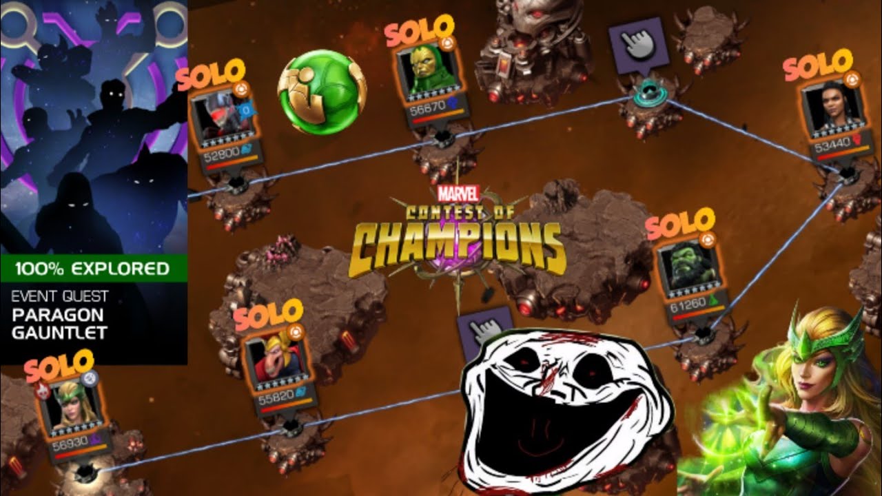 MCOC PARAGON GAUNTLET 100% EXPLORING WITH PERFECT TEAM🥶🥵 #mcoc - YouTube