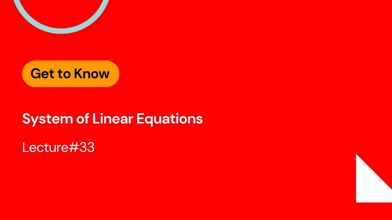 Lecture#33 Shortcuts for System of LINEAR EQUATIONS | NUST | GIKI ...