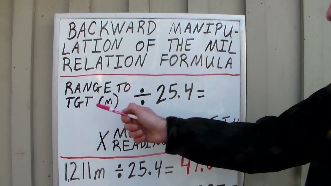 How to use the MIL relation formula to tell the size of objects down ...