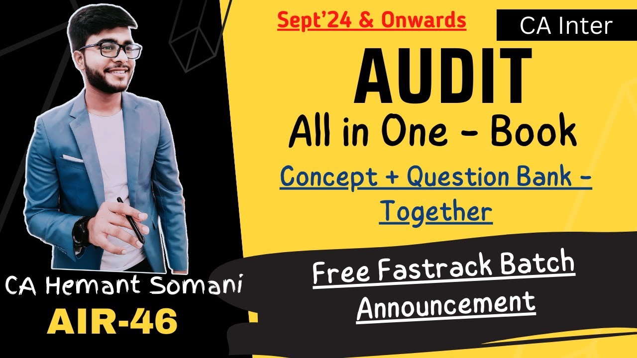 CA Inter audit Best Book & Free Fastrack Batch | Audit All In One Book | Sept 2024 & Jan 25 ...