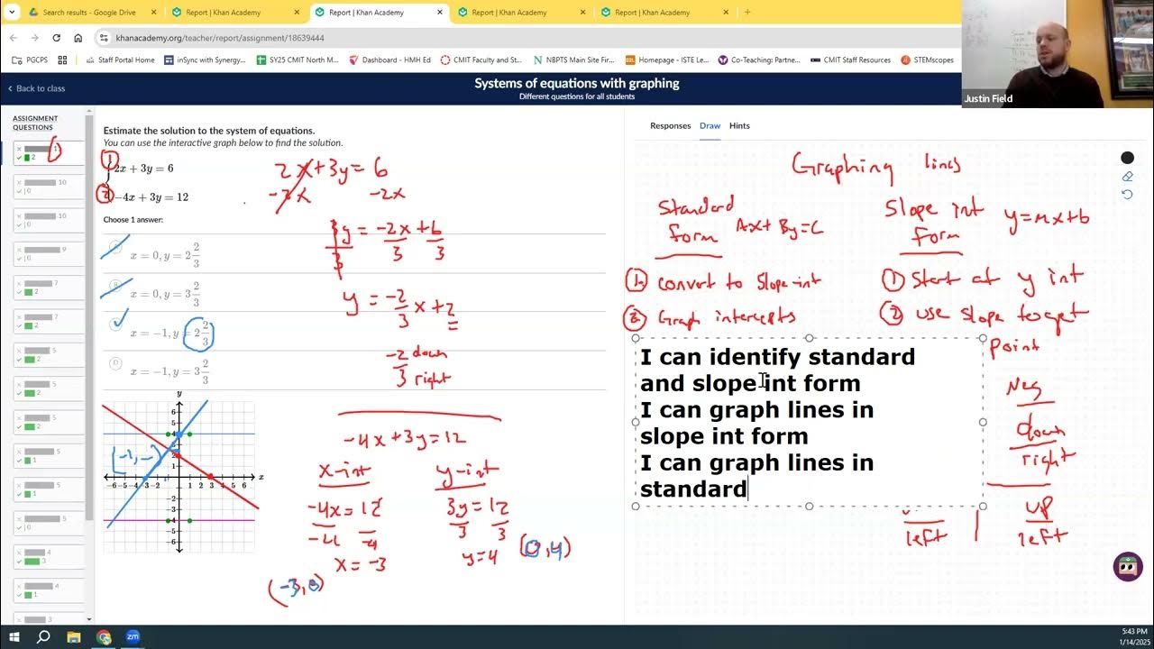 Acc 2 Solving Systems of Equations by Graphing and Substitution - YouTube