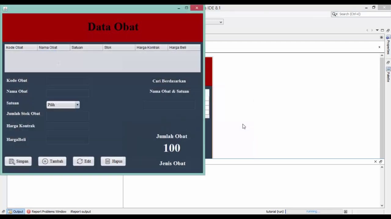 Tutorial Membuat Form Data Obat Java Netbeans And Database Mysql Part 3 8947