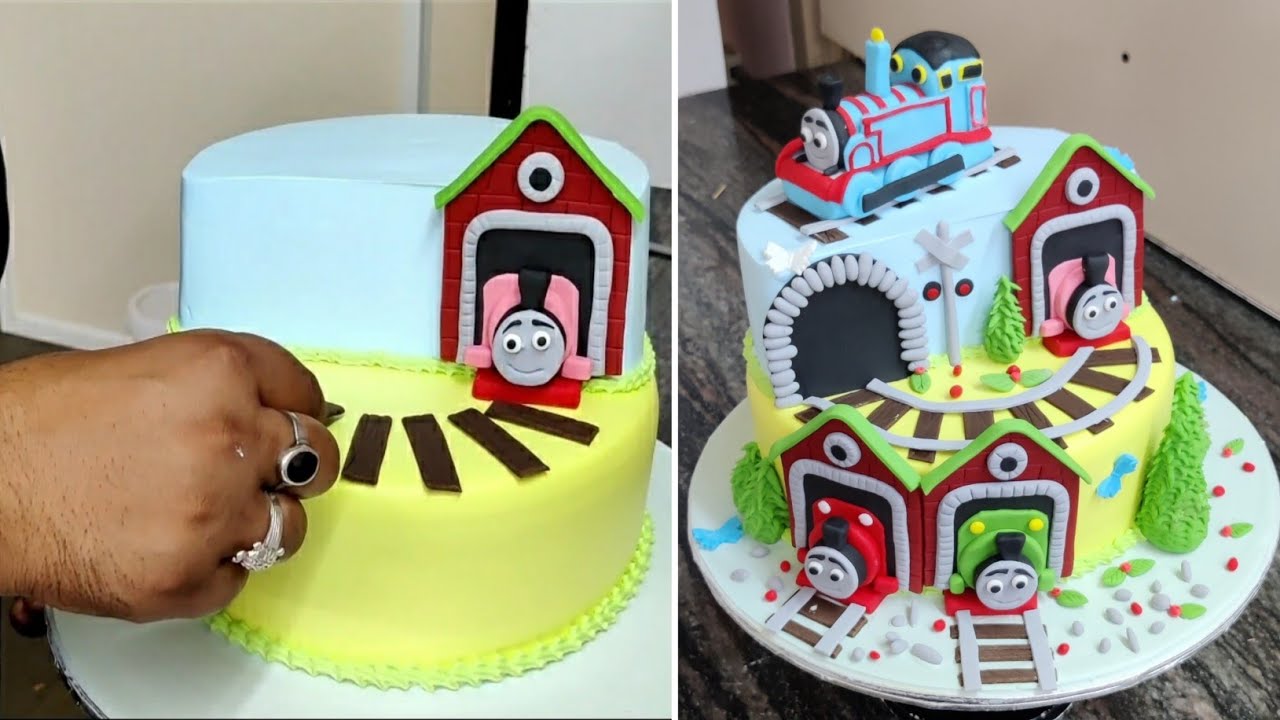 How To Make Moving Train Cake | Train Cake Design ideas - YouTube