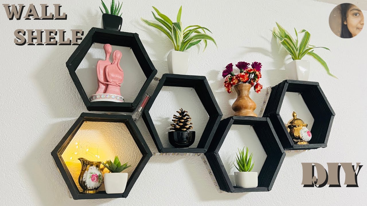 Diy Wall Shelf | Popsicle Stick Craft| Ice cream stick craft | home ...