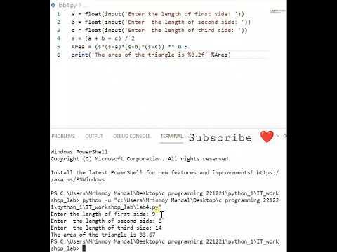calculate the area of triangle || python Program 🔥 - YouTube