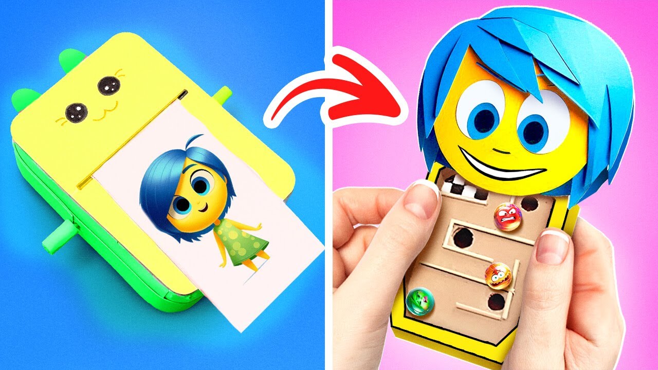Joy Printer DIY 💛 *Amazing Inside Out Game Book And Cardboard Crafts ...
