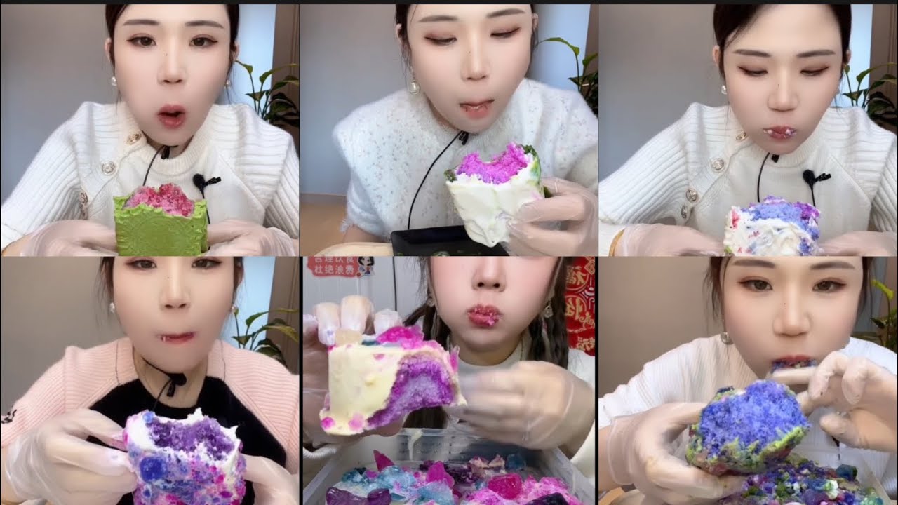 SHAVED ICE COATED IN STICKY MATCHA & MILK POWDER ASMRICE EATING - YouTube