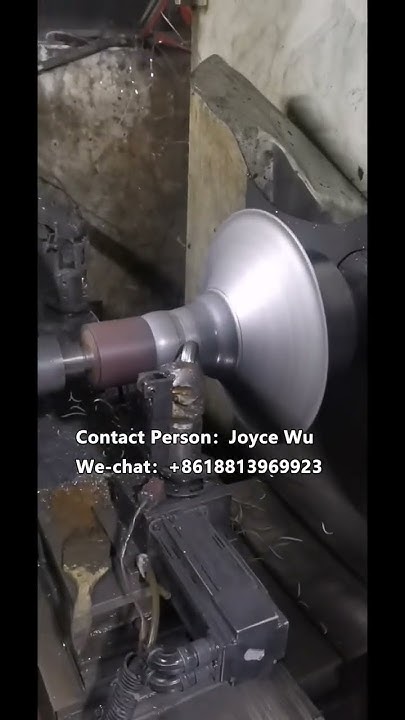 Aluminum pear shaped part Spinning Processing on Automatic Spinning Machine - YouTube