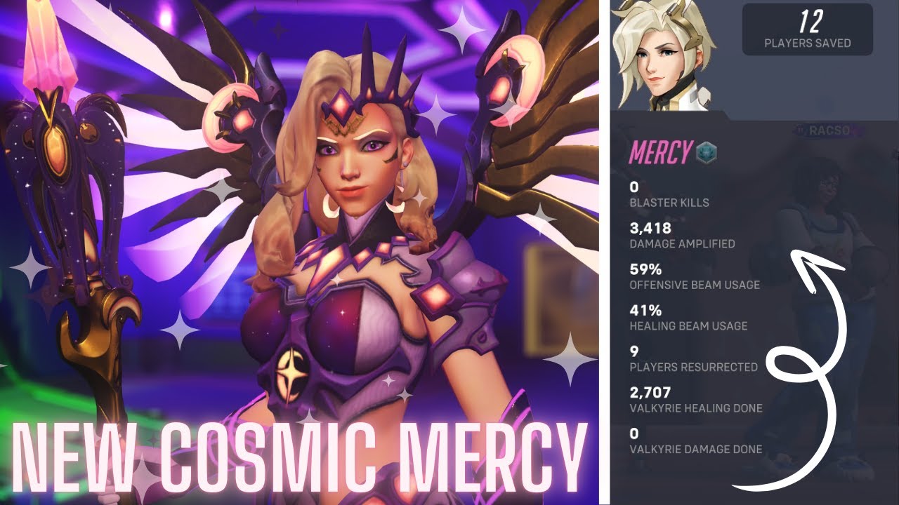 NEW Cosmic Mercy Skin & HUGE DAMAGE BOOST! | Overwatch 2 Season 14 Mercy Gameplay - YouTube