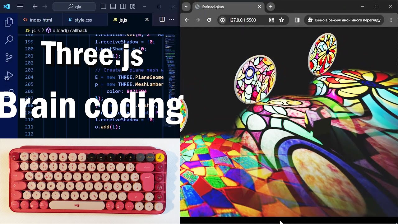 Asmr Programming Crafting Stained Glass Window With Three Js Relaxing Coding Tutorial Youtube