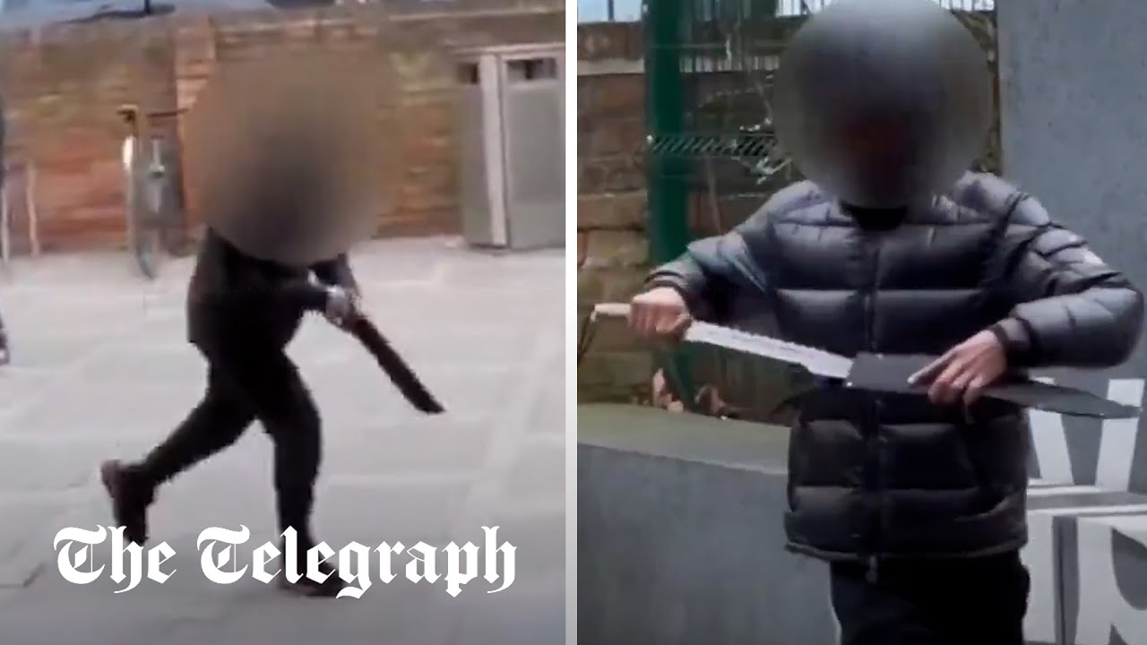 Youths brandishing machetes caught in shocking video footage in ...