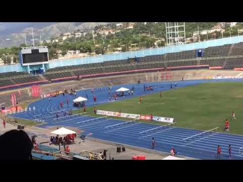 Corporate Area Champs 2018. Phillip Lemonious of Jamaica College in the ...