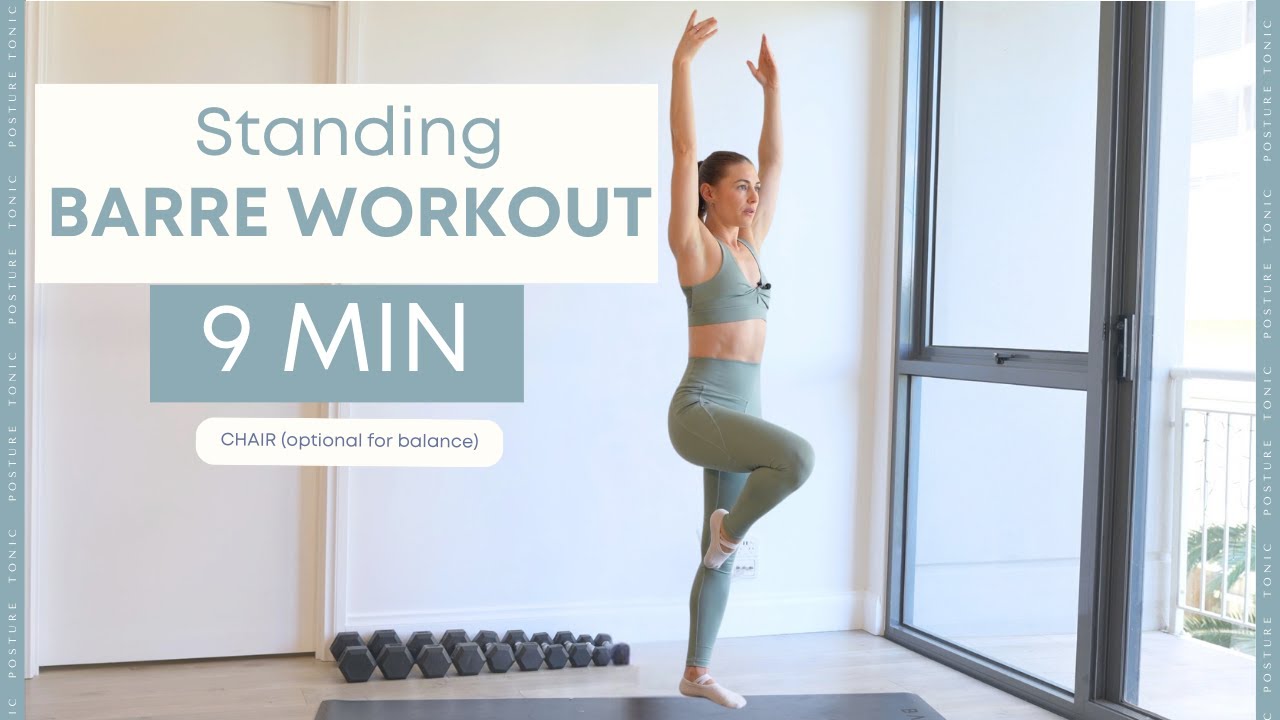 🩰 9 min BARRE WORKOUT: hip strength, balance and stability exercises 🩰 ...