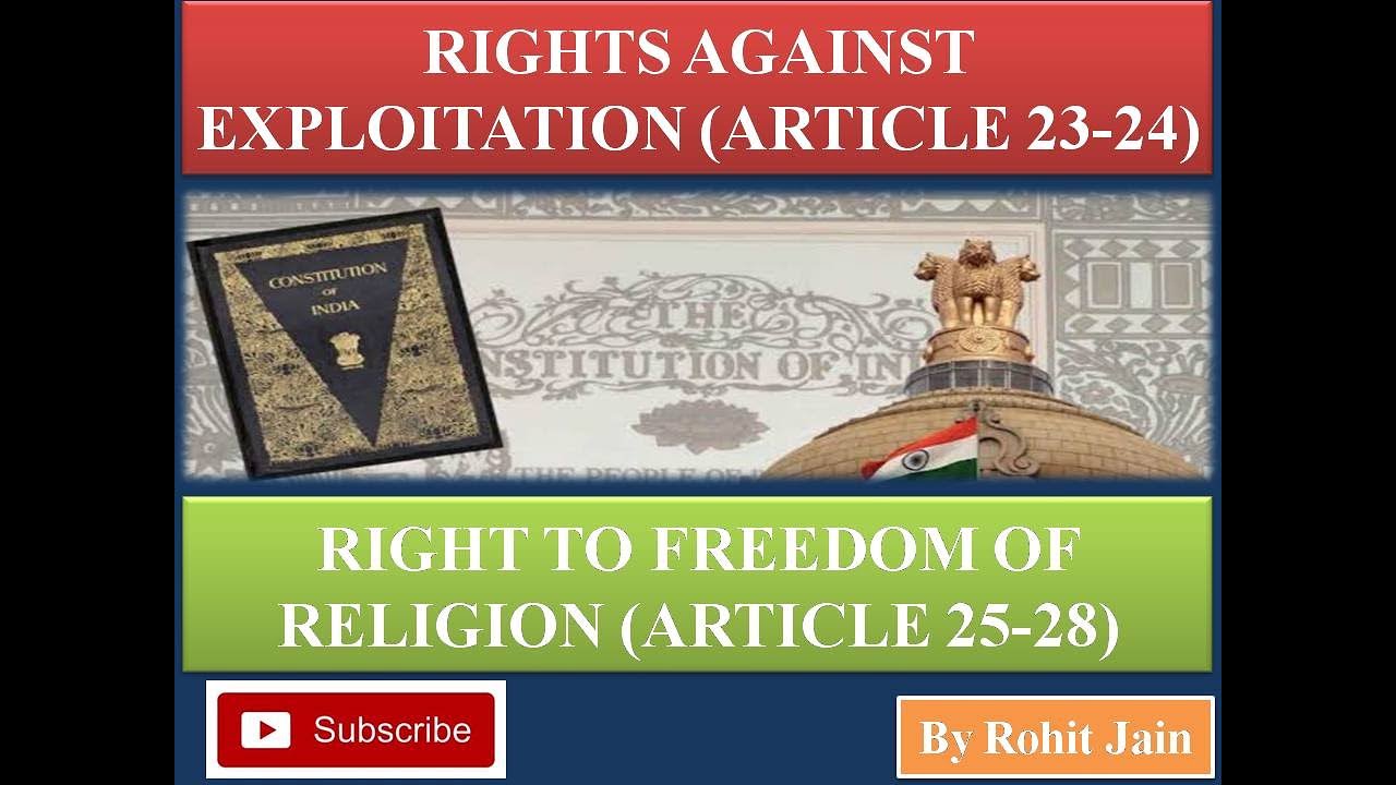 #Article (23-28) Under Constitution of India | In Hindi | By Rohit Jain ...