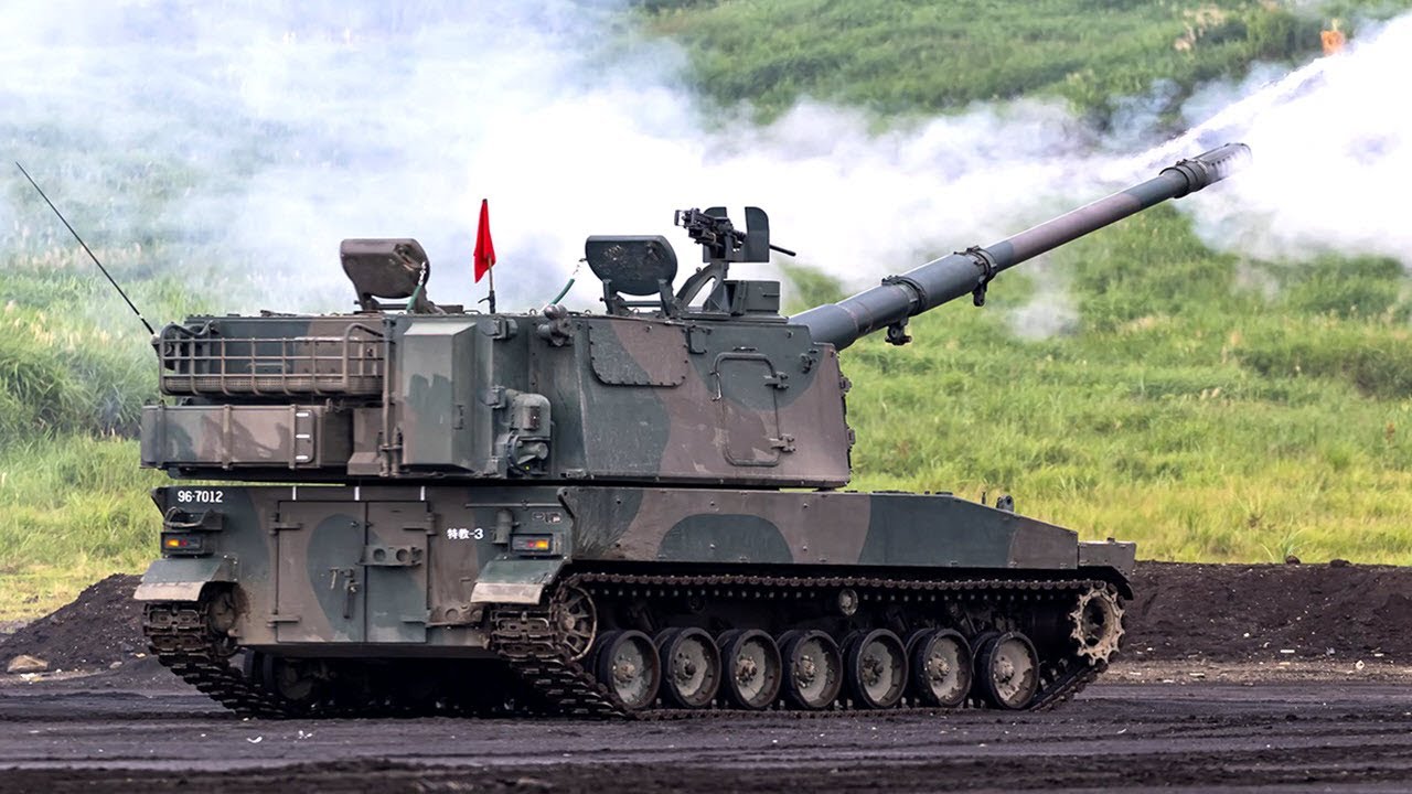 Japan Ground Self-Defense Force FH70 203mm, Type-99 155mm and Type-96 ...