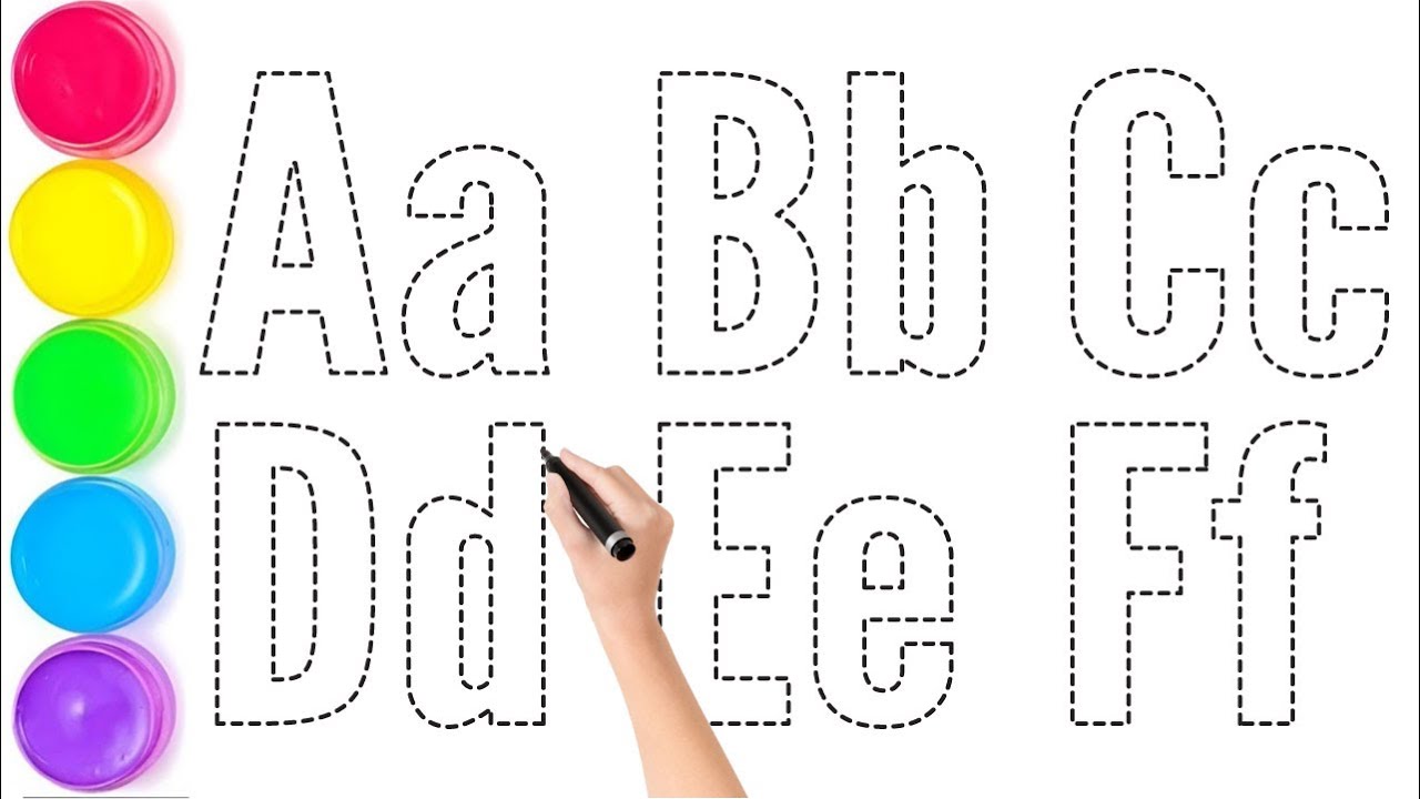 Let's Learn to Draw and Paint ABCDEF for Kids // Easy Step by Step ...