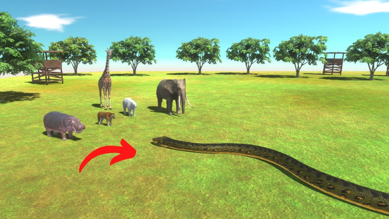GIANT SNAKE VS ANIMAL ARMY - Animal Revolt Battle Simulator - YouTube