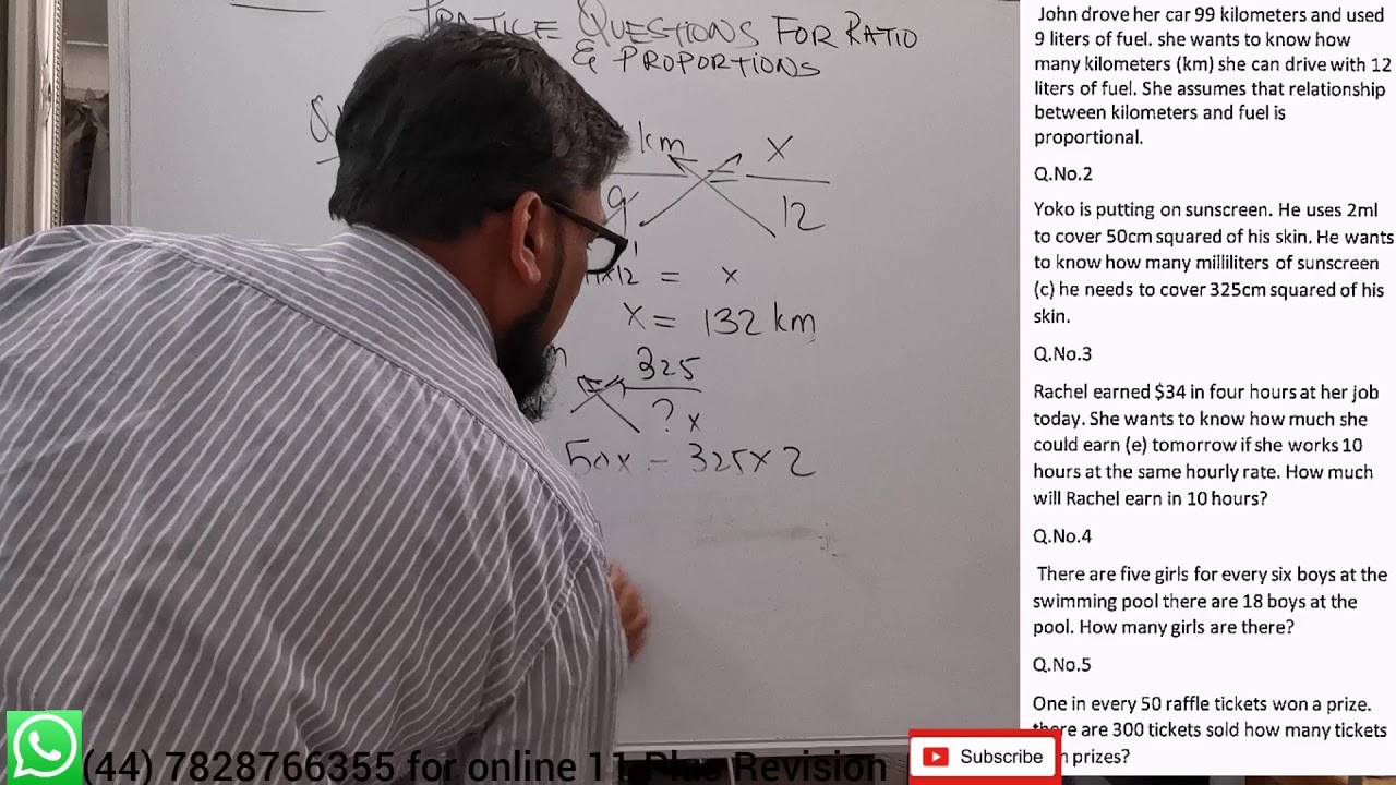 Practice Questions for Ratio and Proportion - 11 Plus Maths Tutorial ...