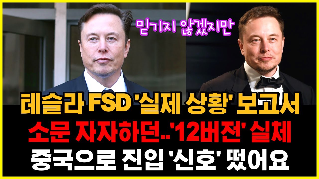 테슬라 Fsd 실제 상황 결과 보고서 전격 공개 소문 자자하던드러난 12버전 실체 중국으로 진입 신호 떴어요